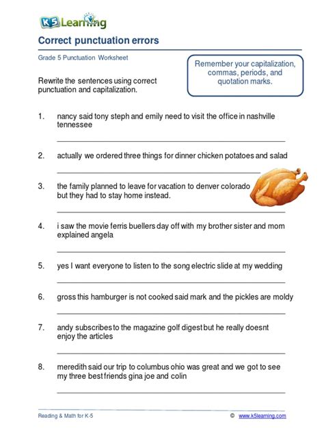 Grade 5 Punctuation Practice C Pdf