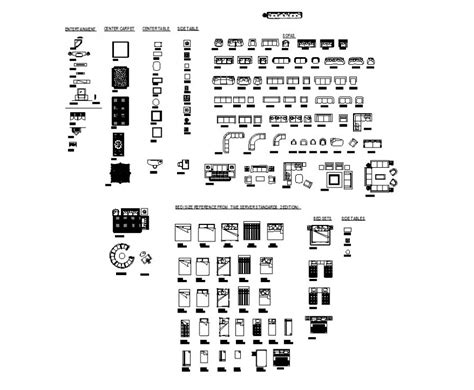 Different Furniture Blocks Layout File In Autocad Format