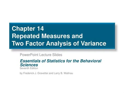 Ppt Chapter 14 Repeated Measures And Two Factor Analysis Of Variance Powerpoint Presentation