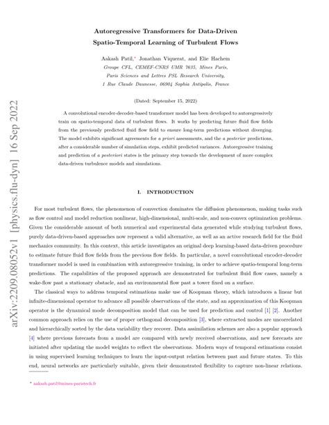 Pdf Autoregressive Transformers For Data Driven Spatio Temporal