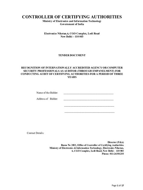 Fillable Online Controller Of Certifying Authorities Cca New Delhi Isti Portal Fax Email
