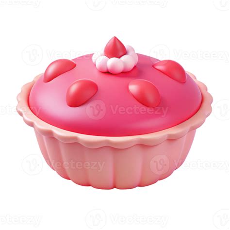 Pink And White Cartoon Pie With Berries 52553492 Png