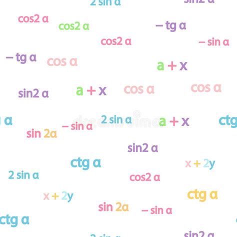 Seamless Pattern With Mathematical Formulas And Numbers Algebra And