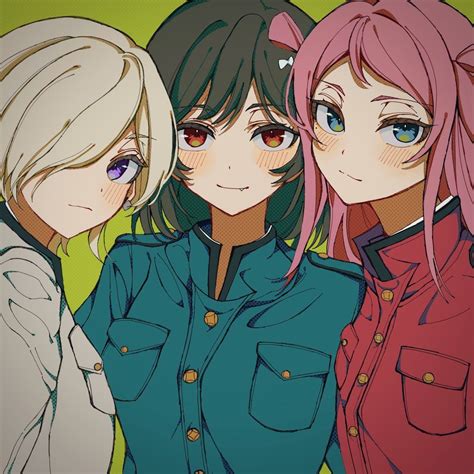 Safebooru 3girls Blonde Hair Blue Eyes Breast Pocket Buttons Closed