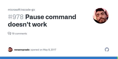 Pause Command Doesnt Work · Issue 978 · Microsoftvscode Go · Github