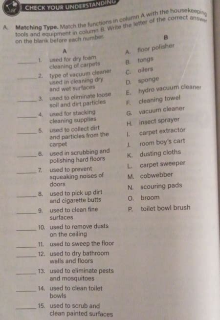 Solved Check Your Understanding A Matching Type Match The Functions In Column A With The
