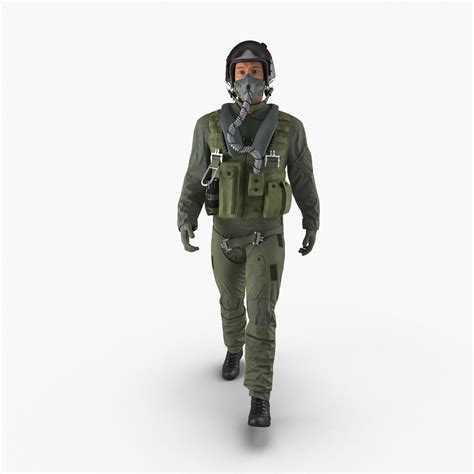 Military Jet Fighter Pilot 3d Model