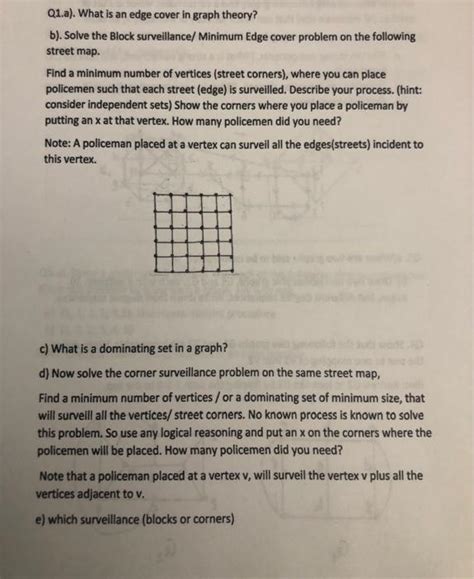 Solved Q1a What Is An Edge Cover In Graph Theory B