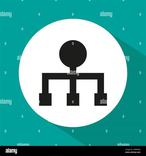 Network Diagram Icon Hierarchy Chart Vector Teal Background Design