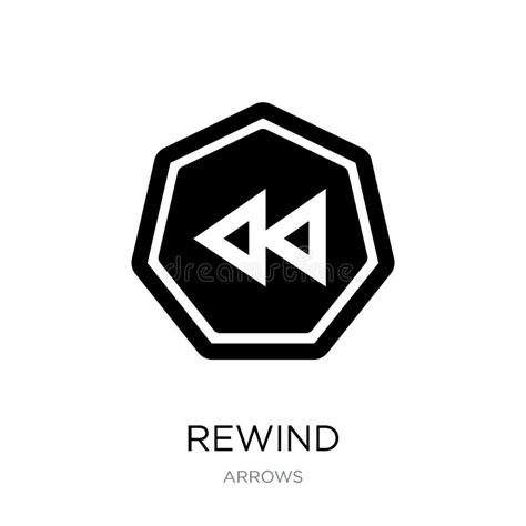 Rewind Time Icon In Trendy Design Style Rewind Time Icon Isolated On