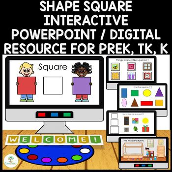 Shape Square Interactive PowerPoint Digital Resource Prek TK K Spec Educ