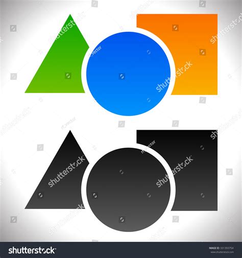 Basic Shapes Triangle Square Circle Stock Vector Royalty Free Shutterstock