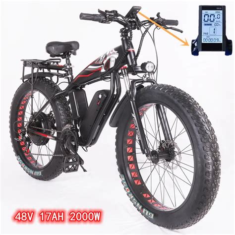 팻 자전거 전기 자전거 1000w 2000w 스노우모빌 48v 17ah 아웃도어 산악자전거 남성용 40 팻 타이어 Ebike
