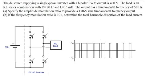 Solved The De Source Supplying A Single Phase Inverter With