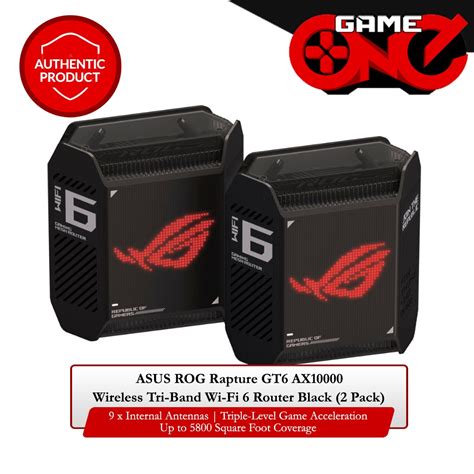 Asus Rog Rapture Gt Ax Wireless Tri Band Wi Fi Router Black Pack Shopee Philippines
