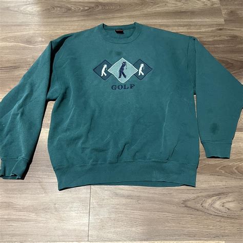 Crazy Vintage Golf Crew Neck Size L Some Flaws Depop