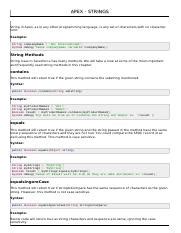 Learn Important String Methods In Apex Tutorialspoint Course Hero