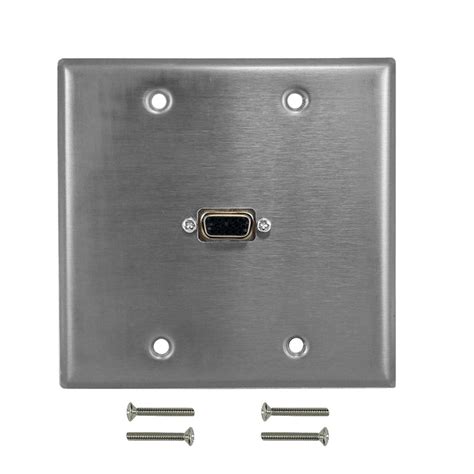 Vga Double Gang Wall Plate Kit Stainless Steel