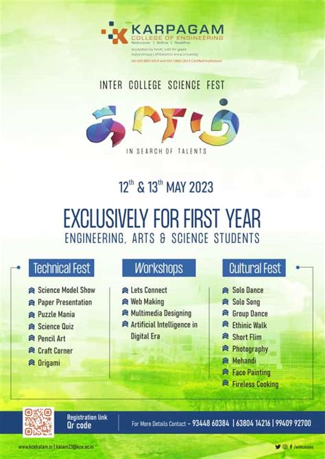 Kalam 2023 Karpagam College Of Engineering Techno Cultural Fest