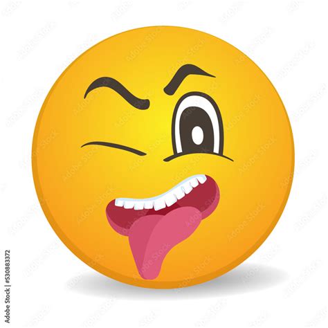 Mischievous 3d Round Yellow Smiley Face Vector Icon Funny Facial