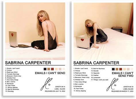 Sabrina Carpenter Poster Home Decor Emails I Cant Send