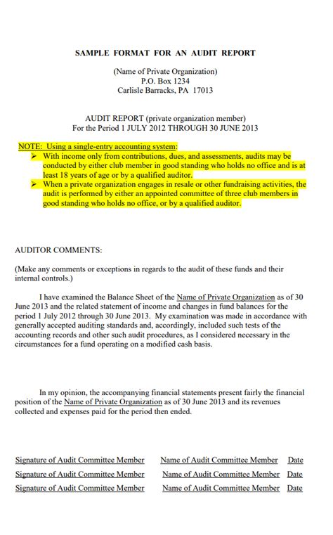 Audit Report Template Free Word Templates