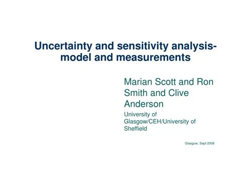 PPT Uncertainty And Sensitivity Analysis Model And Measurements PowerPoint Presentation ID