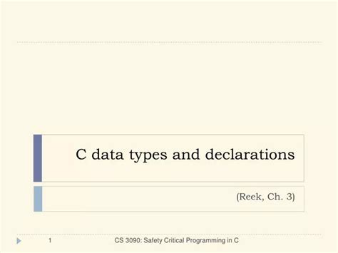 Ppt C Data Types And Declarations Powerpoint Presentation Free