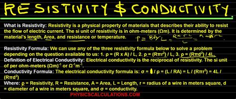 Resistivity Formula Definition Unit And Calculations