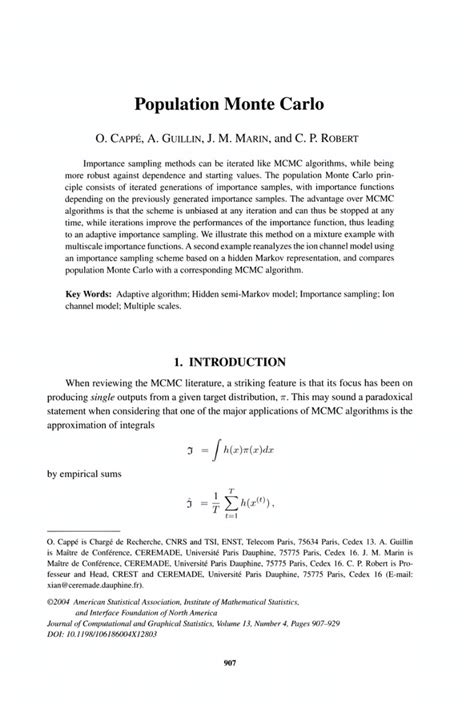 Pdf Population Monte Carlo
