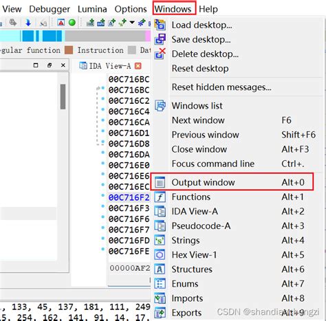 【经验】ida｜python 脚本怎么使用反汇编的变量，以及获取反汇编地址上的值，附 Ida的output窗口被不小心关掉了的打开方式ida拼接变量 Csdn博客
