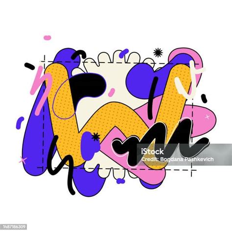 라틴 알파벳 벡터 그림입니다 영문자 W 손으로 그린 모양과 선으로 입력합니다 만화 그래피티 스타일의 장난기 넘치는 편지