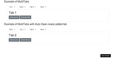 Dynamic Reactstrap Tabs Codesandbox