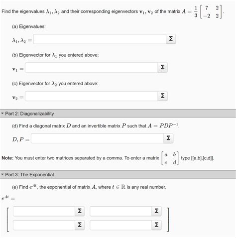 Solved Find The Eigenvalues 11 12 And Their Corresponding