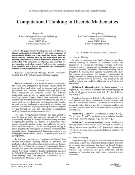 Pdf Computational Thinking In Discrete Mathematics