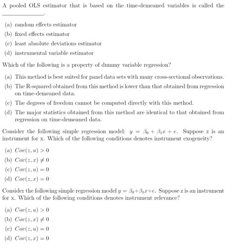 solved a pooled ols estimator that is based on the