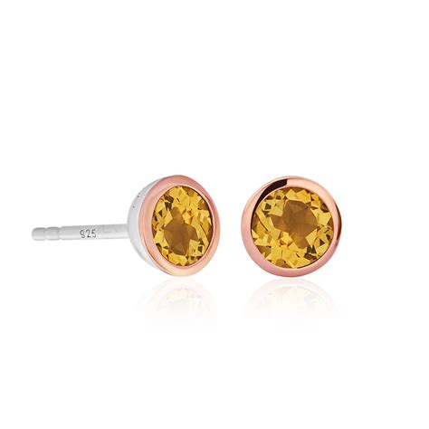 November Birthstone Silver And Citrine Earrings Clogau Outlet