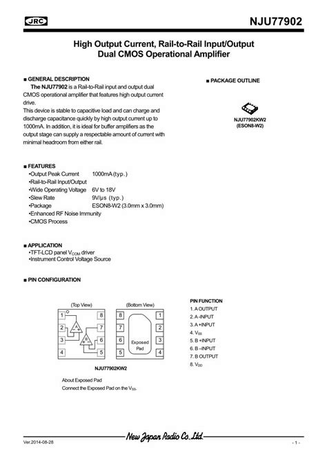 Pdf High Output Current Rail To Rail Inputoutput Dual Voltage Rejection Ratio Svr Vdd 6v