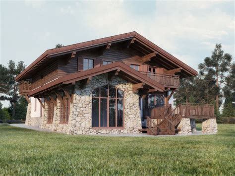 Rustic Stone And Wood House
