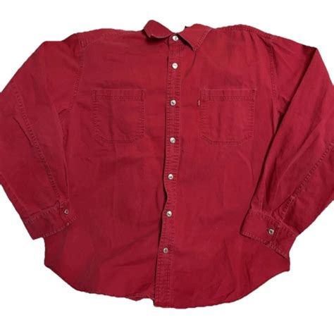 Levis Shirts Vintage Levis Button Up Shirt Mens Xl Red Tab Canvas