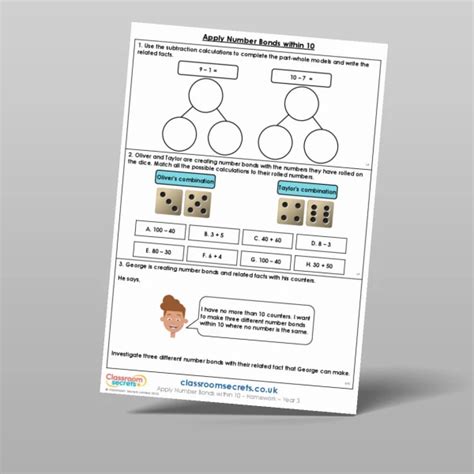 Year 3 Apply Number Bonds Within 10 Reasoning And Problem Solving Resource Classroom Secrets
