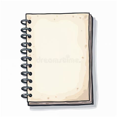 Blank Spiral Notebook Illustration For Nursery Simple Cartoon Style