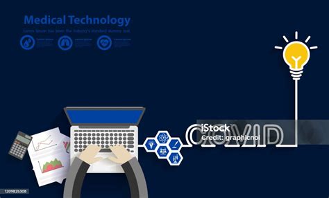 코비드19 코로나 바이러스 성공 아이디어 개념 노트북 컴퓨터 Pc에서 작업으로 위의 벡터 일러스트 디자인에서 상단보기 0명에 대한 스톡 벡터 아트 및 기타 이미지 Istock