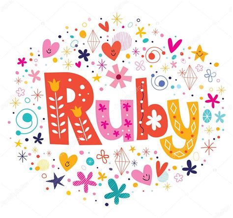 Ruby Female Name Decorative Lettering Type Design Stock Illustration By Aliasching 73144713