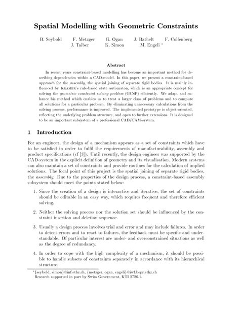 Pdf Spatial Modelling With Geometric Constraints