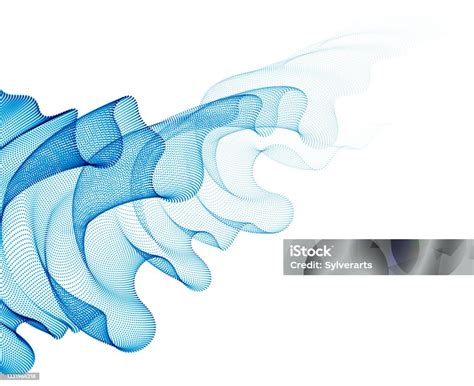 3d 입자 메쉬 어레이 바람이 흐르는 투명 튤 직물 둥근 점 벡터 효과 그림입니다 혼합 메쉬 3d 진정 조용한 벽지 3차원 형태에 대한 스톡 벡터 아트 및 기타 이미지