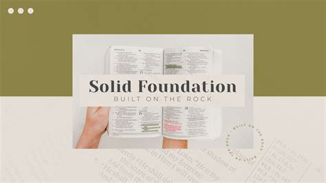 Solid Foundation Built On The Rock By Ps Raynu Kay Gateway Church