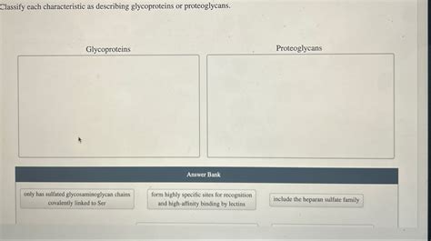 solved classify each characteristic as describing