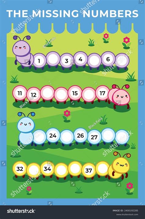 Vector Educational Worksheet Number Practice Fill Stock Vector Royalty Free 2400192285