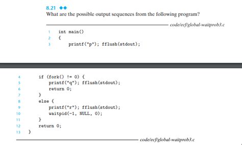 Solved 821 What Are The Possible Output Sequences From The